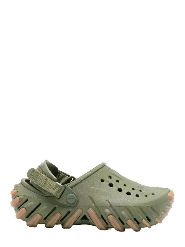 CROCS Perforated Strap Slippers - Green