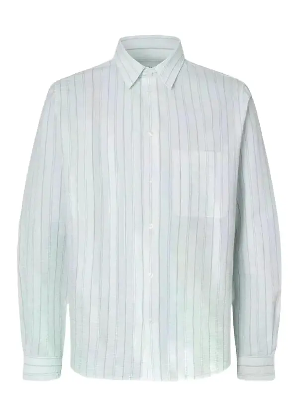 SAMSOE SAMSOE Pocket Striped Shirt - White