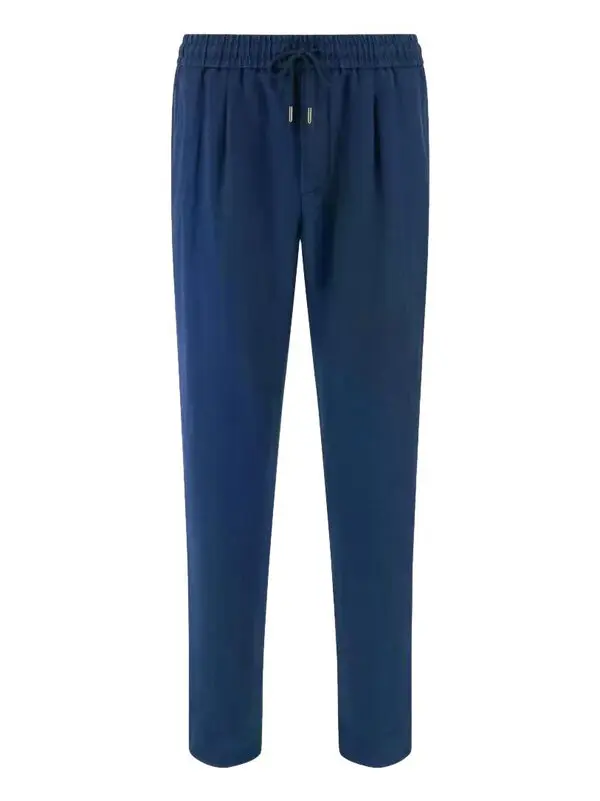 Boggi Milano City Linen Trousers - Blue