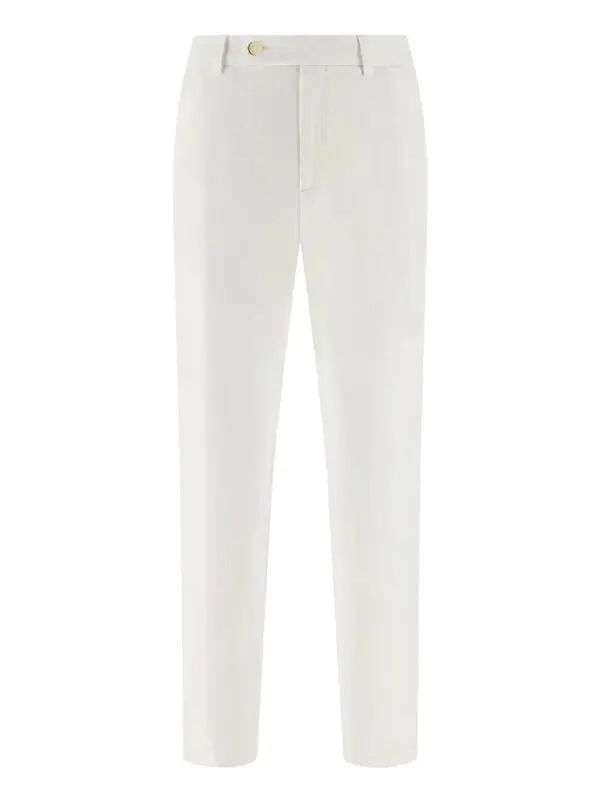 Boggi Milano Linen Trousers - White