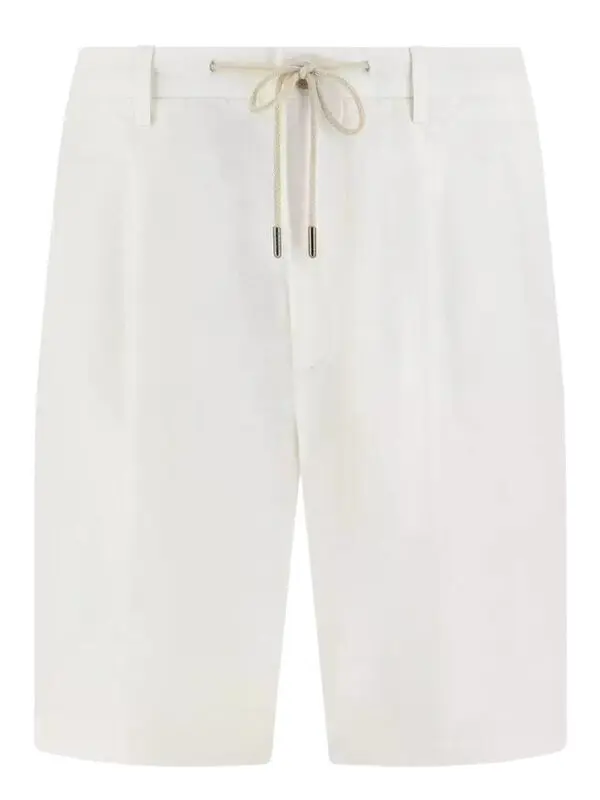 Boggi Milano Linen Drawcord Shorts - Neutrals