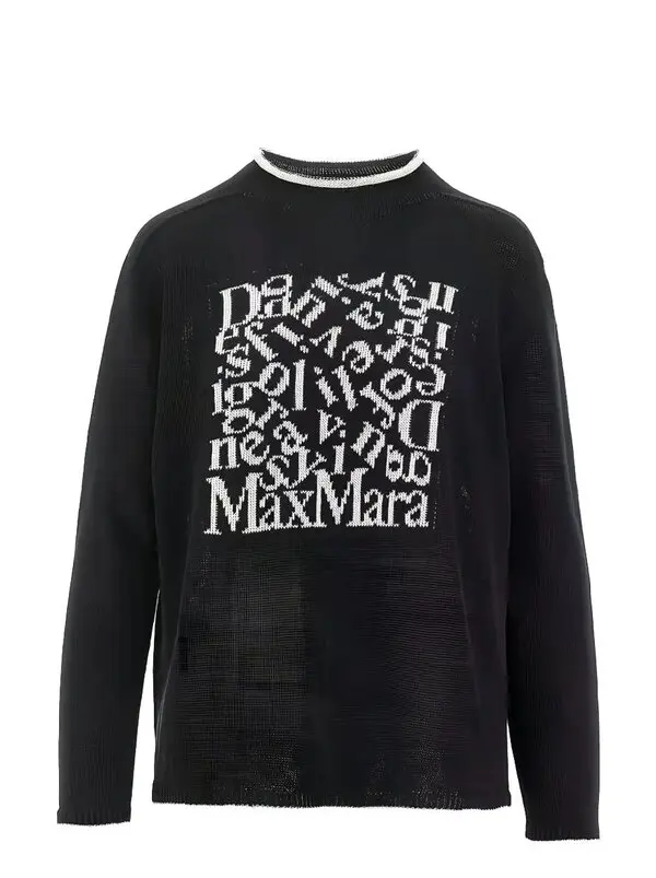 Max Mara Logo-intarsia Jumper - Black