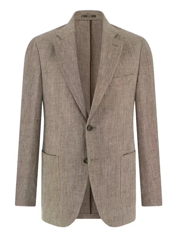Boggi Milano Single-breasted Linen Blazer - Neutrals
