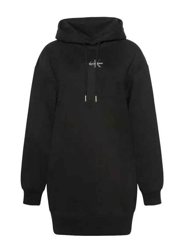 Calvin Klein Logo Hoodie Dress - Black