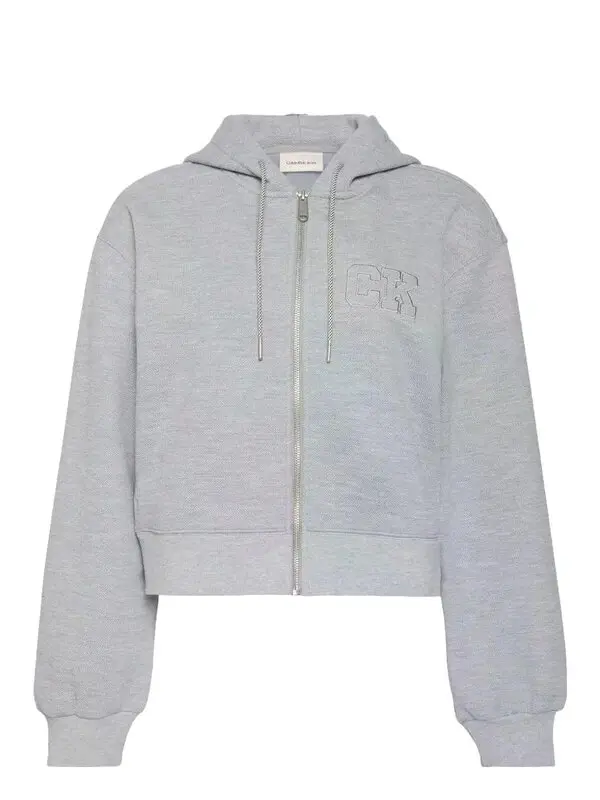 Calvin Klein Zip-up Cropped Hoodie - Grey