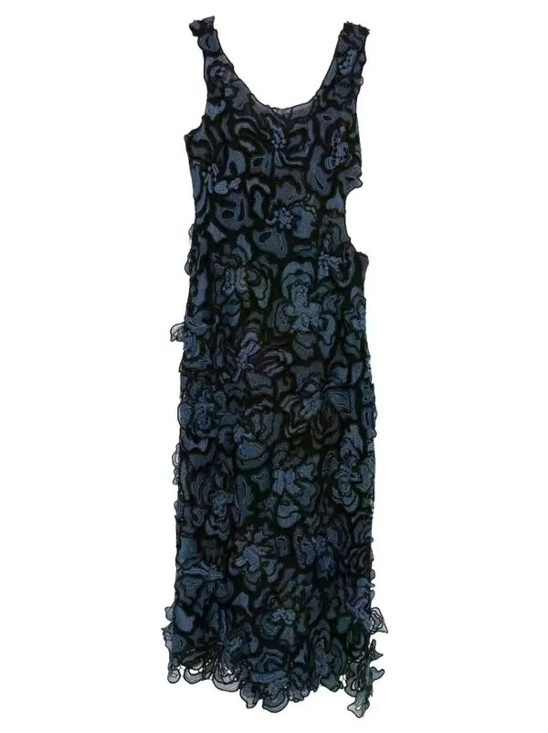 Simkhai Floral Lace Midi Dress - Blue