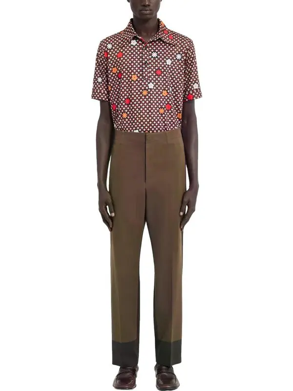 MAISON MARGIELA Colour-block Tailored Trousers - Brown