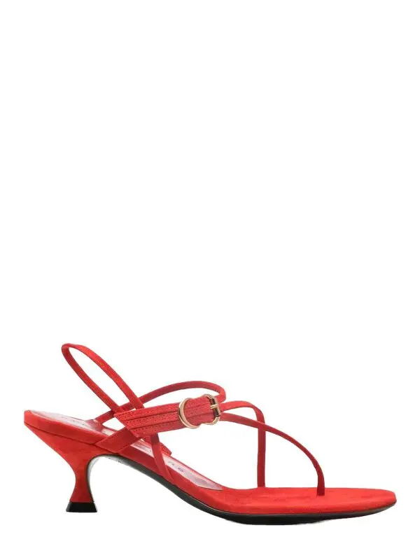 HERBERT LEVINE Starry Eyed Buckle-detail Heeled Sandals - Red