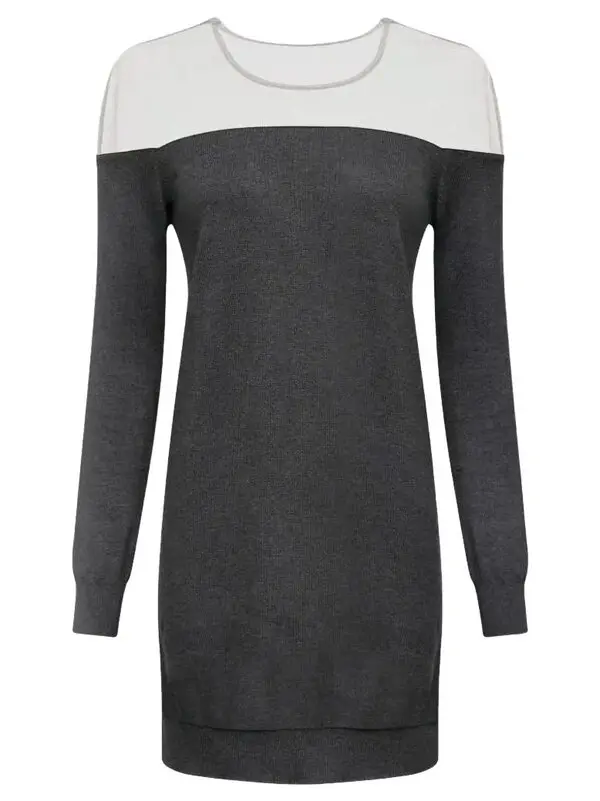 MAISON MARGIELA Long-sleeve Mini Cotton Dress - Grey