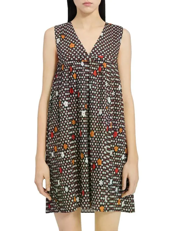 MAISON MARGIELA V-neck Floral-print Mini Dress - Red
