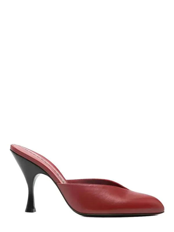 HERBERT LEVINE Sitting Pretty Cone-heel Mules - Red