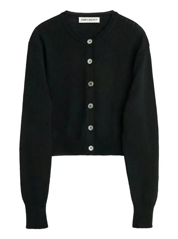 Our Legacy Cropped Buttoned Cardigan - Black