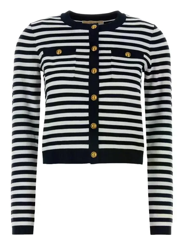 Michael Kors Striped Cardigan - Blue