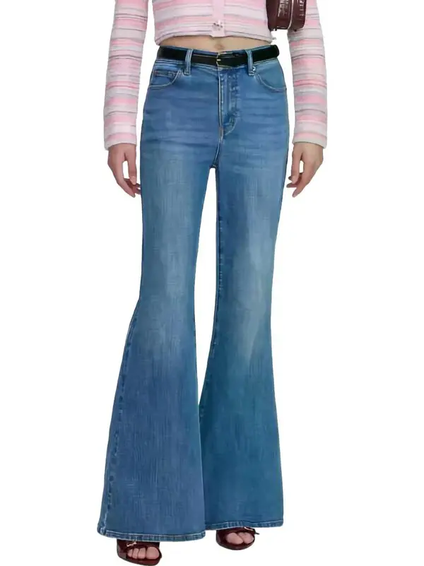 SELF-PORTRAIT High-waist Flared Jeans - Blue