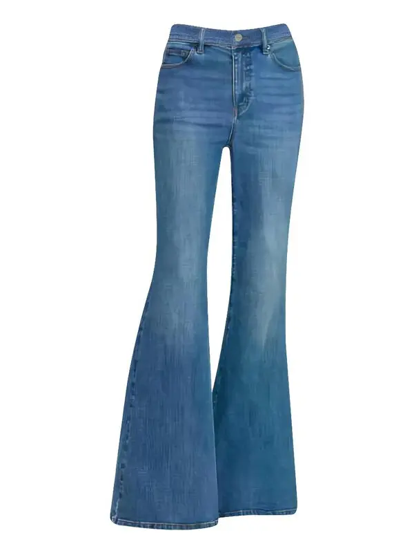SELF-PORTRAIT High-waist Flared Jeans - Blue