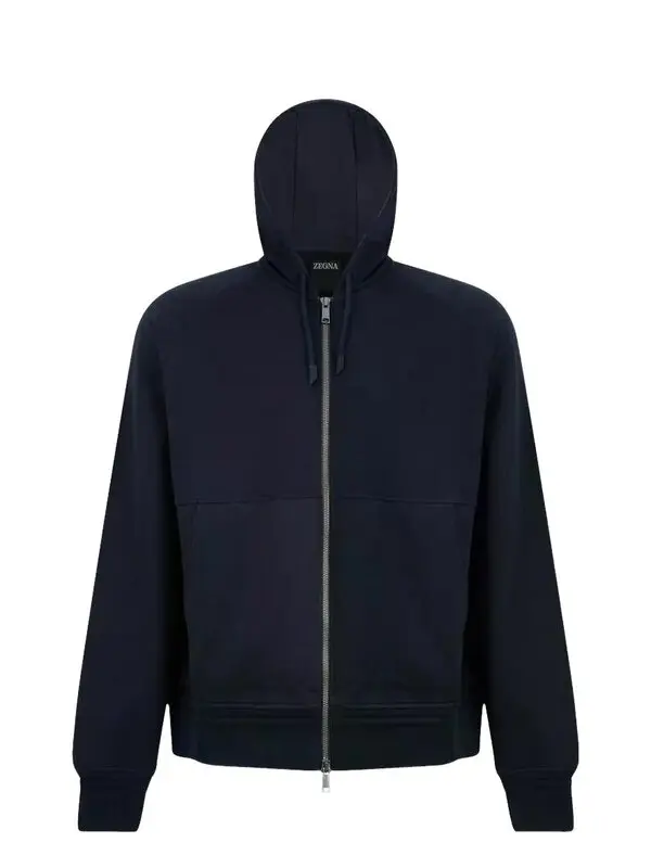 Zegna Zipped Hoodie - Blue