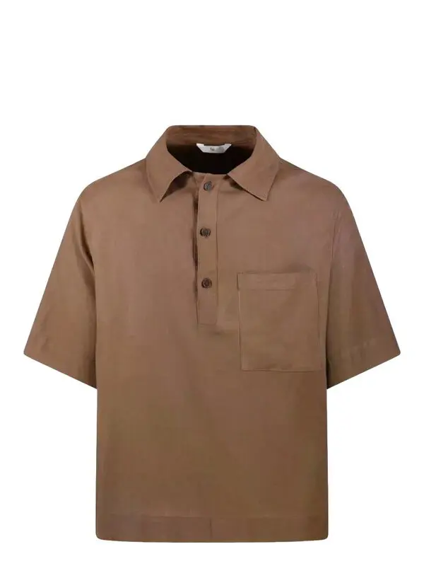 HEVO Pocket Short-sleeve Polo Shirt - Brown