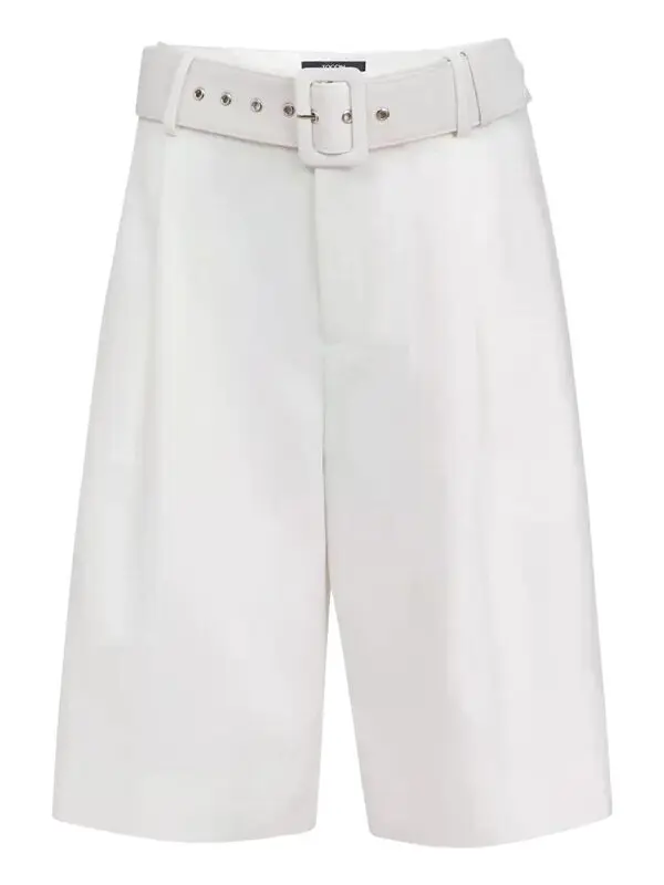TOCCIN Nina Belted Culotte Shorts - Neutrals