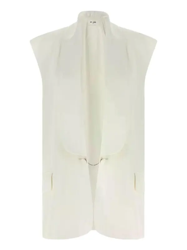DI.LA3 PARI' Shawl-collar Vest - White