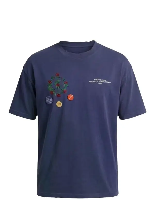 BLDG4 Beaded-embellishment T-shirt - Blue