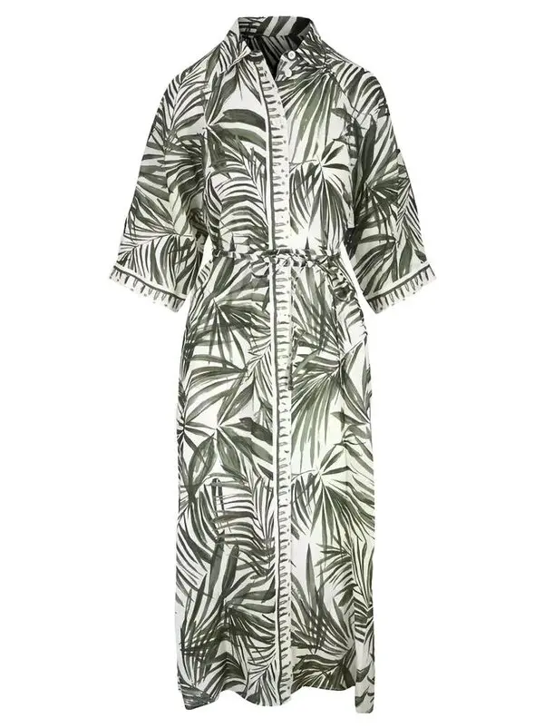 Bogner Catelyn Leaf-print Dress - Neutrals