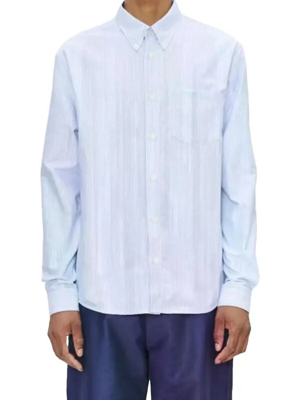 A.p.c. Striped Pocket Shirt - Blue