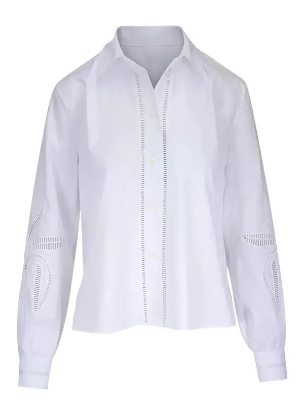 Bogner Cut-out Long Sleeve Shirt - White