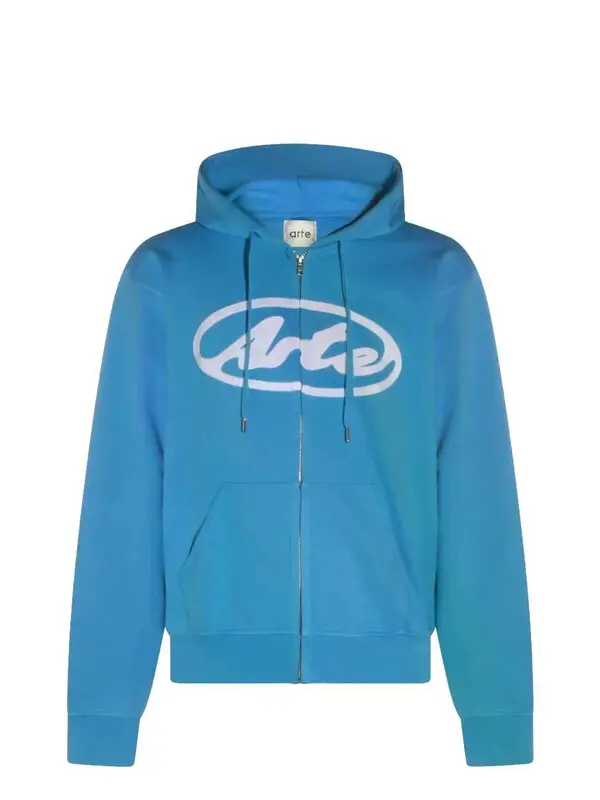 ARTE ANTWERP Circle Logo Zip-up Hoodie - Blue