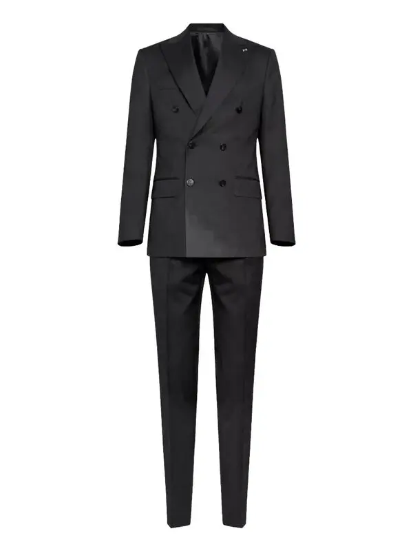 D4.0 Double-breasted Peak Lapels Suit - Brown