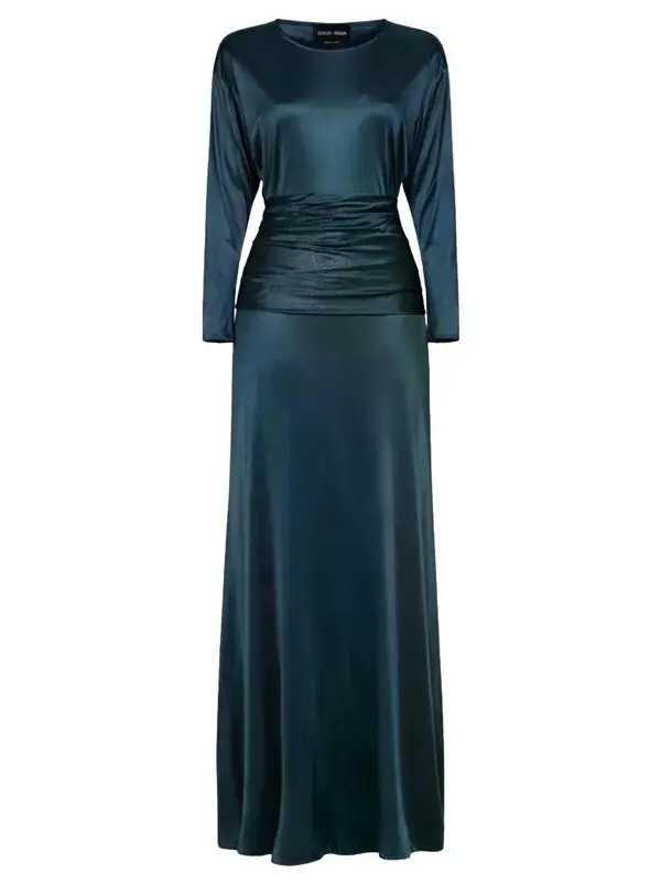 Giorgio Armani Rhinestone-embellished Flared Dress - Blue