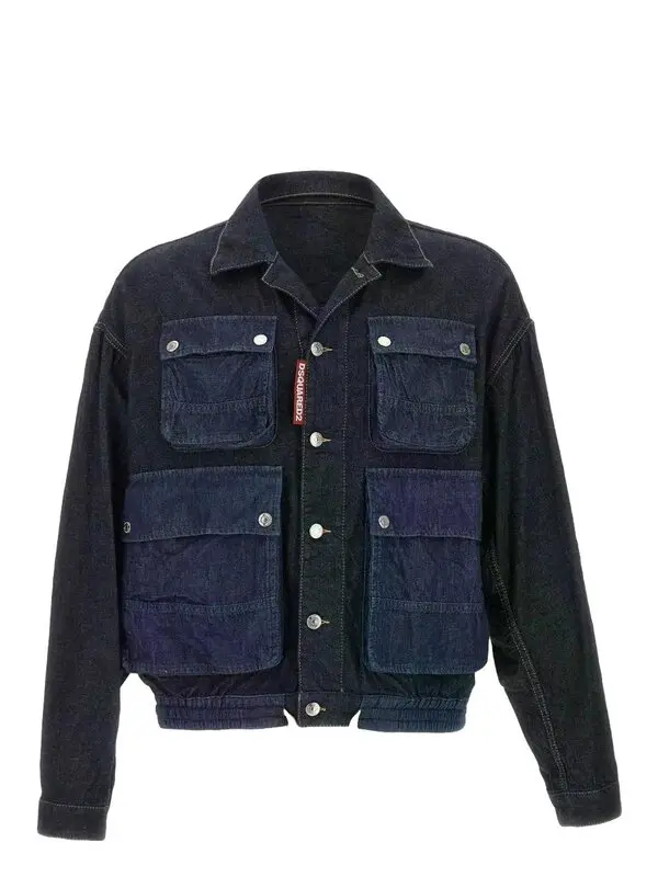 Dsquared2 Cargo-design Buttoned Denim Jacket - Blue