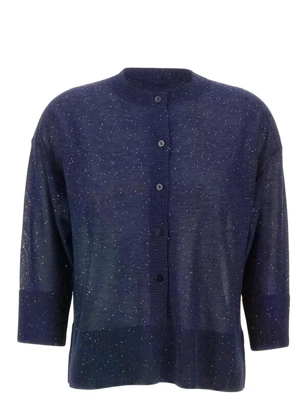 KANGRA Sequin-embellished Cardigan - Blue