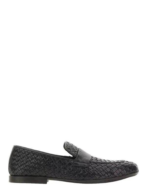 ALEXANDER HOTTO Woven Leather Loafers - Black