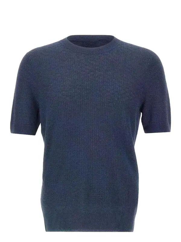 GRAN SASSO Woven-knit T-shirt - Blue