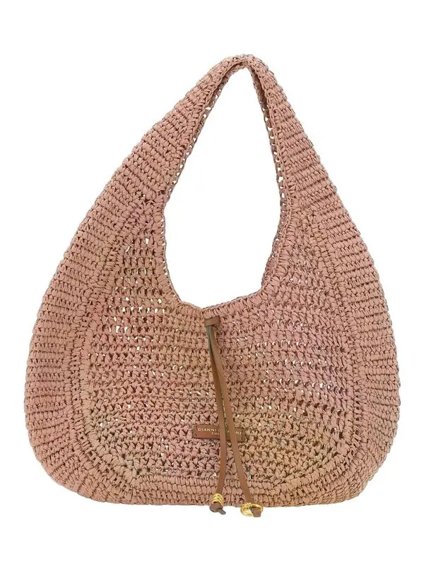 GIANNI CHIARINI Nefeli Woven Shoulder Bag - Pink
