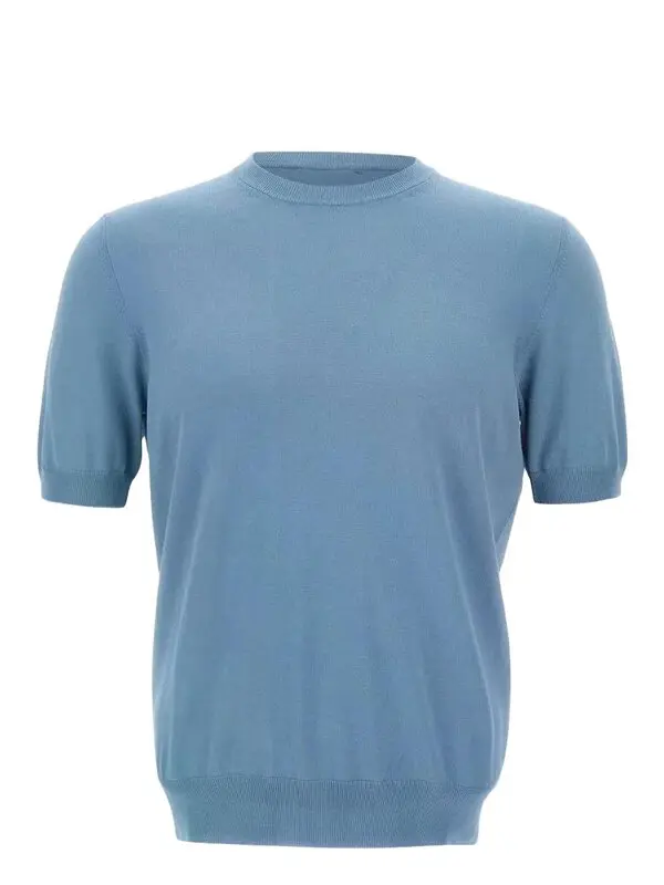 GRAN SASSO Ribbed Knit T-shirt - Blue