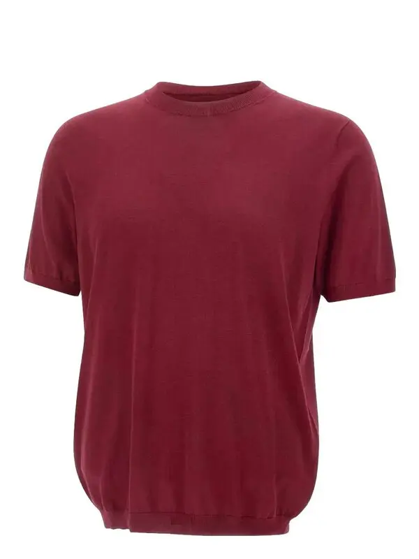 KANGRA Short-sleeve Ribbed T-shirt - Red