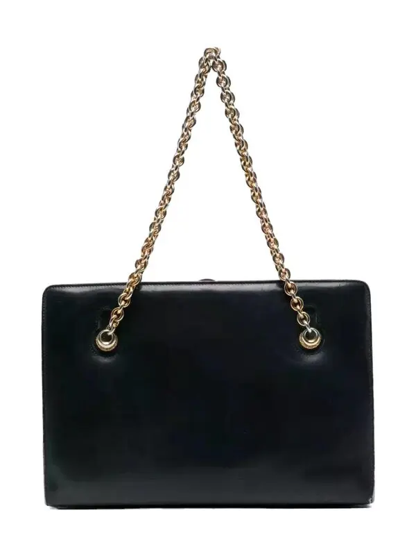 Gucci Chain Leather Shoulder Bag - Black