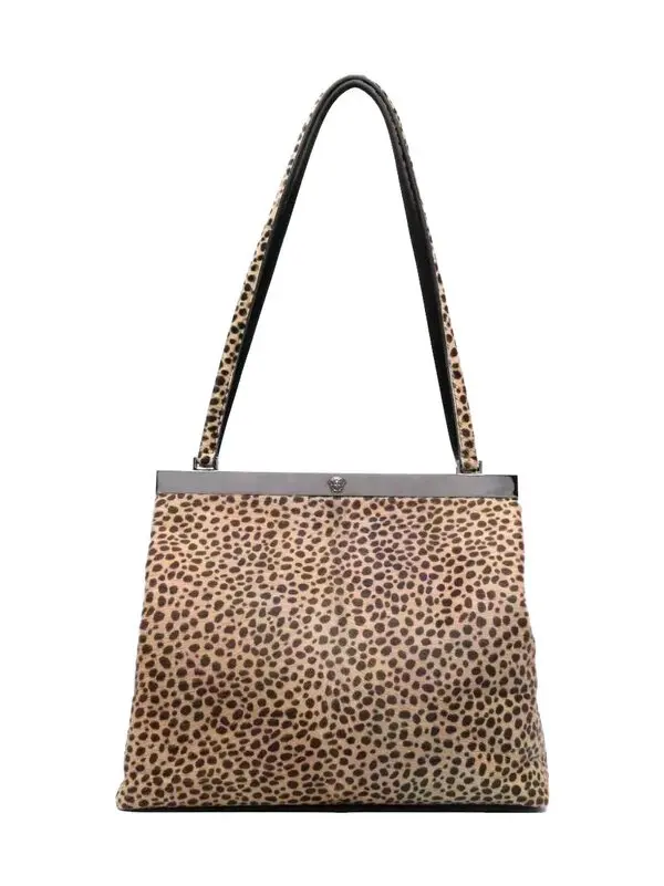 Versace Leopard-print Shoulder Bag - Brown