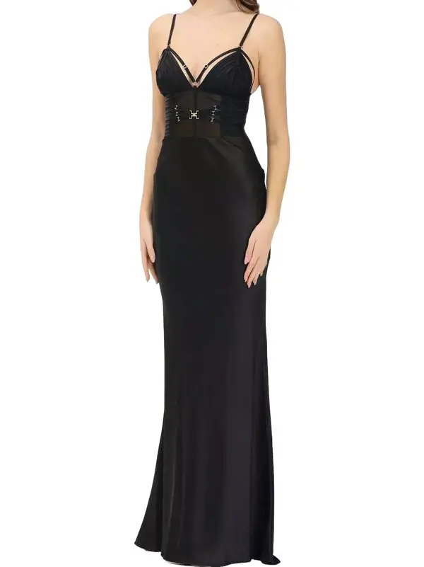 Elisabetta Franchi Corset-panel Maxi Dress - Black