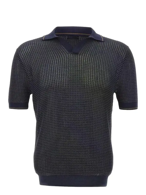 GRAN SASSO Interwoven-texture Knit T-shirt - Blue