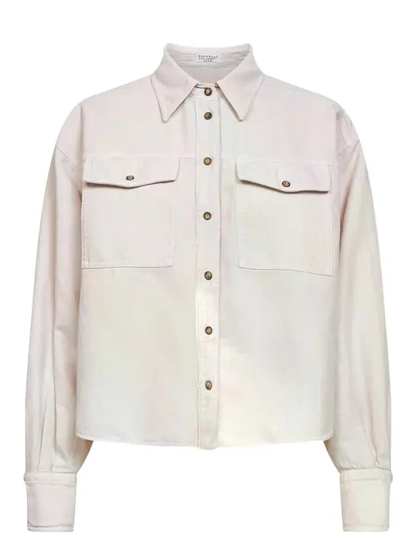 Brunello Cucinelli Snap-buttoned Patch Pocket Shirt - Neutrals