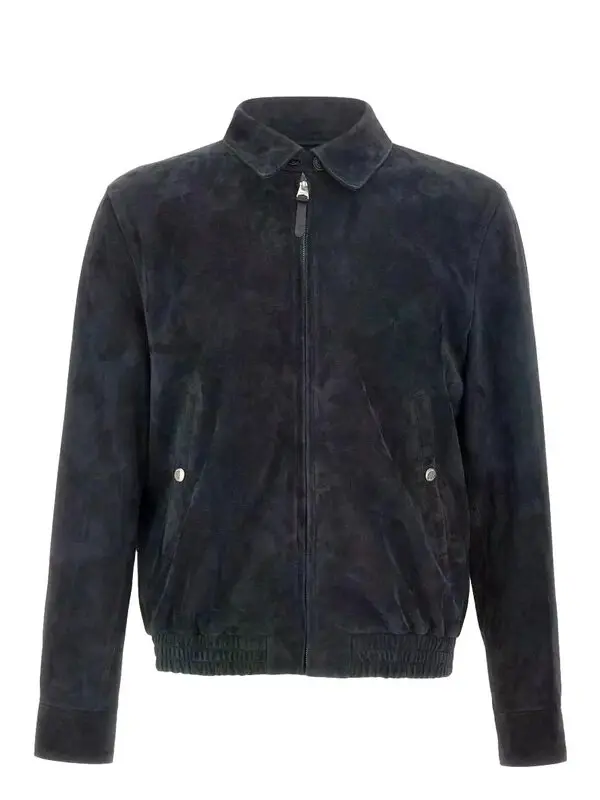 Mackage Suede Zip-up Bomber Jacket - Blue