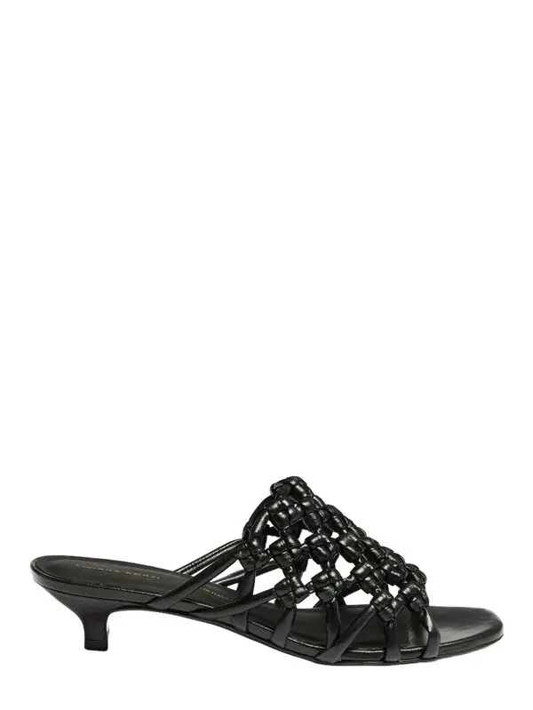 Liviana Conti Woven Kitten-heel Sandals - Black