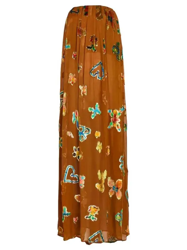 ALEMAIS Floral-print Maxi Dress - Brown