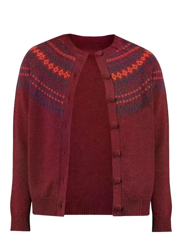 Alexandra Golovanoff Mila Fair Isle-pattern Cardigan - Red