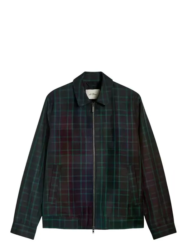 LES DEUX Checked Zip Jacket - Green