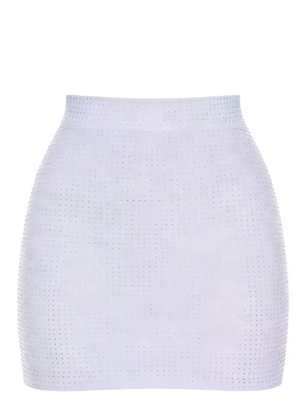 Alex Perry Embellished Mini Skirt - White