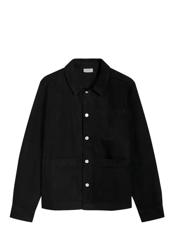 LES DEUX Patch-pocket Shirt Jacket - Black