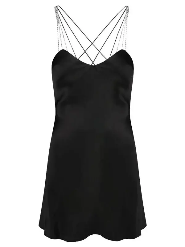 Anna October Chain-strap Flared Dress - Black